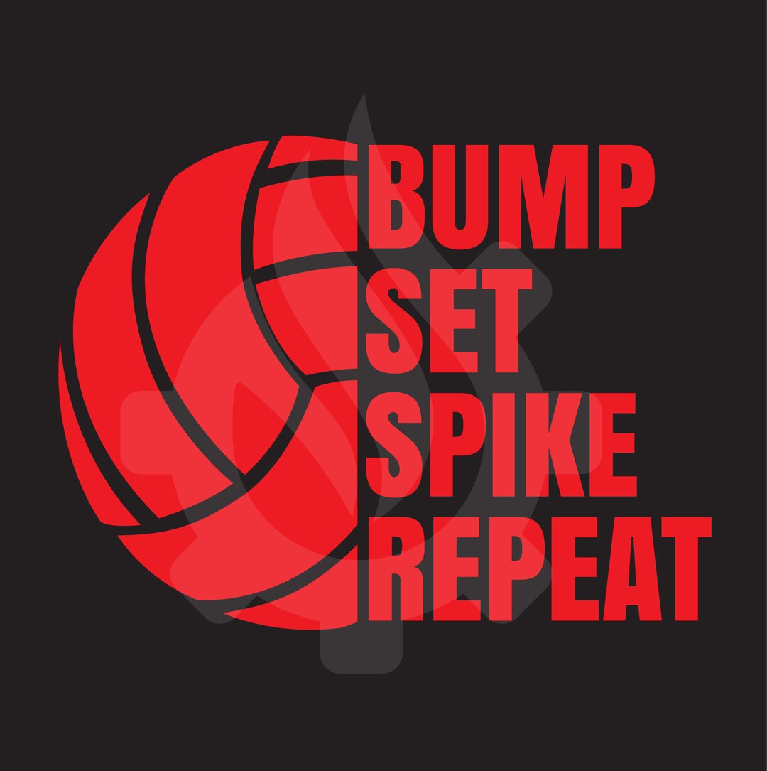 Bump Set Spike Repeat Volleyball Vinyl Decal - Etsy