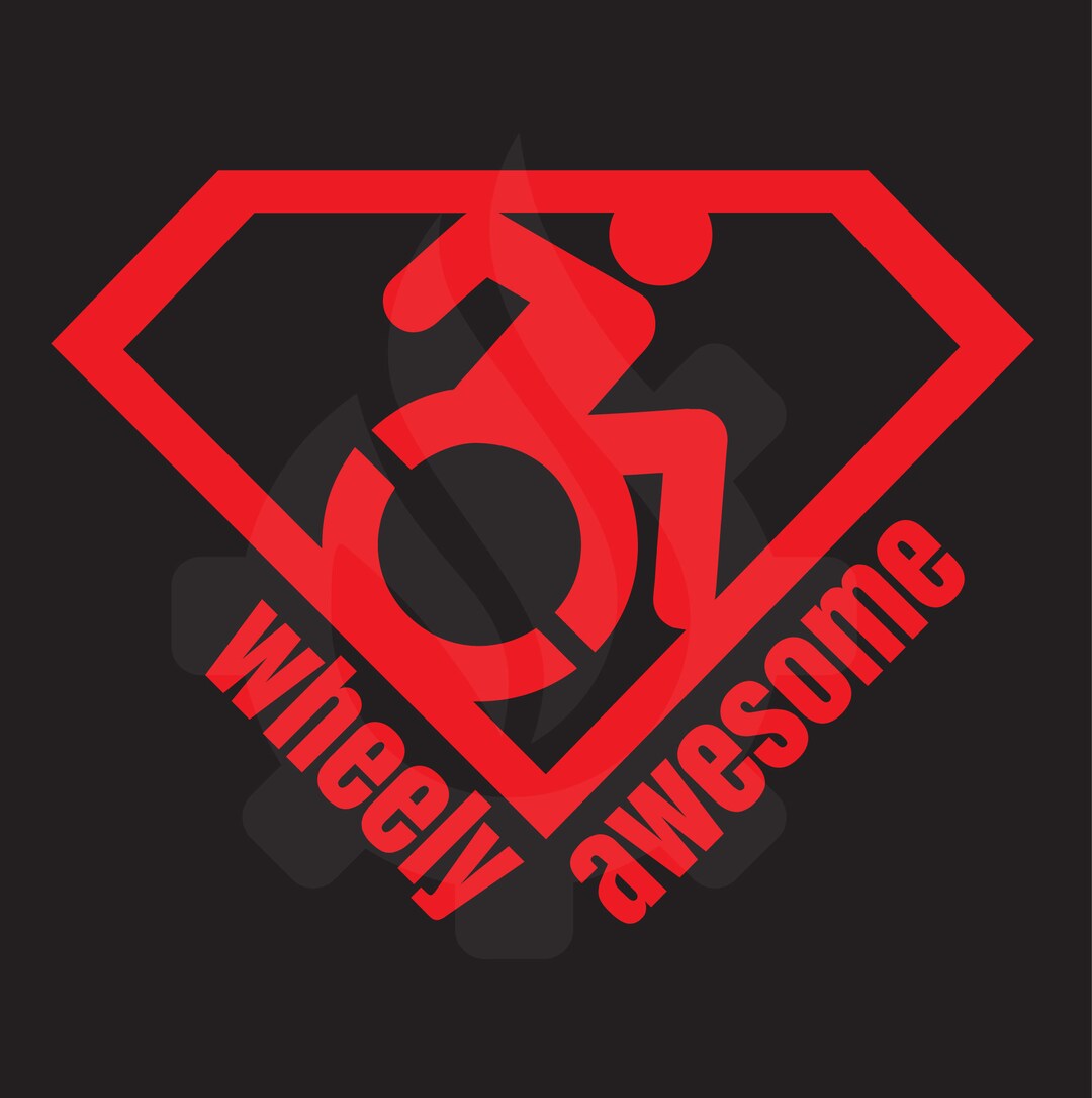 Wheely Awesome Vinyl Decal, Super Wheelchair Icon Decal, Active ...