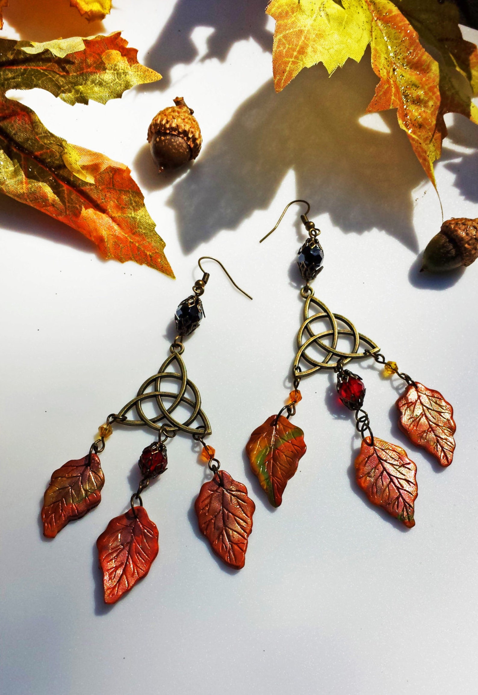 Celtic Autumn Earrings Fall Earrings With Celtic Knot - Etsy