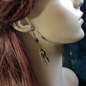 Blue Crystal Key Ring Earrings. Key Earrings Charming - Etsy