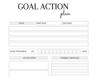 Goal Action Plan (Download Now) - Etsy