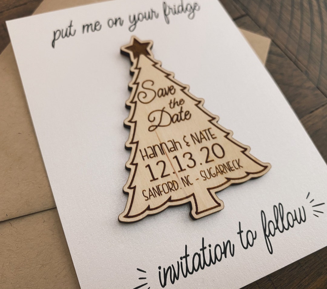 Save the Date Magnet Christmas, December Party Invitation, Christmas ...