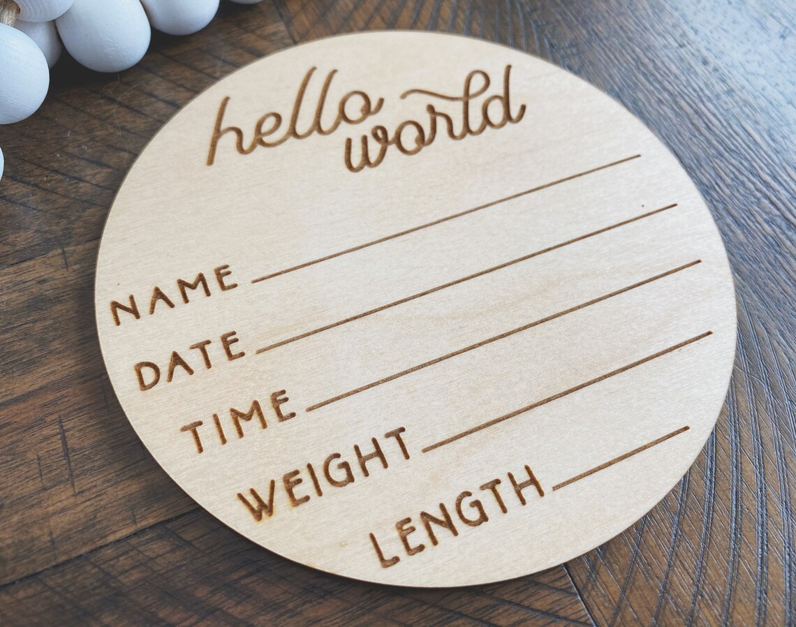 Birth Stats Circle Sign Baby Name Announcement Birth Photo - Etsy