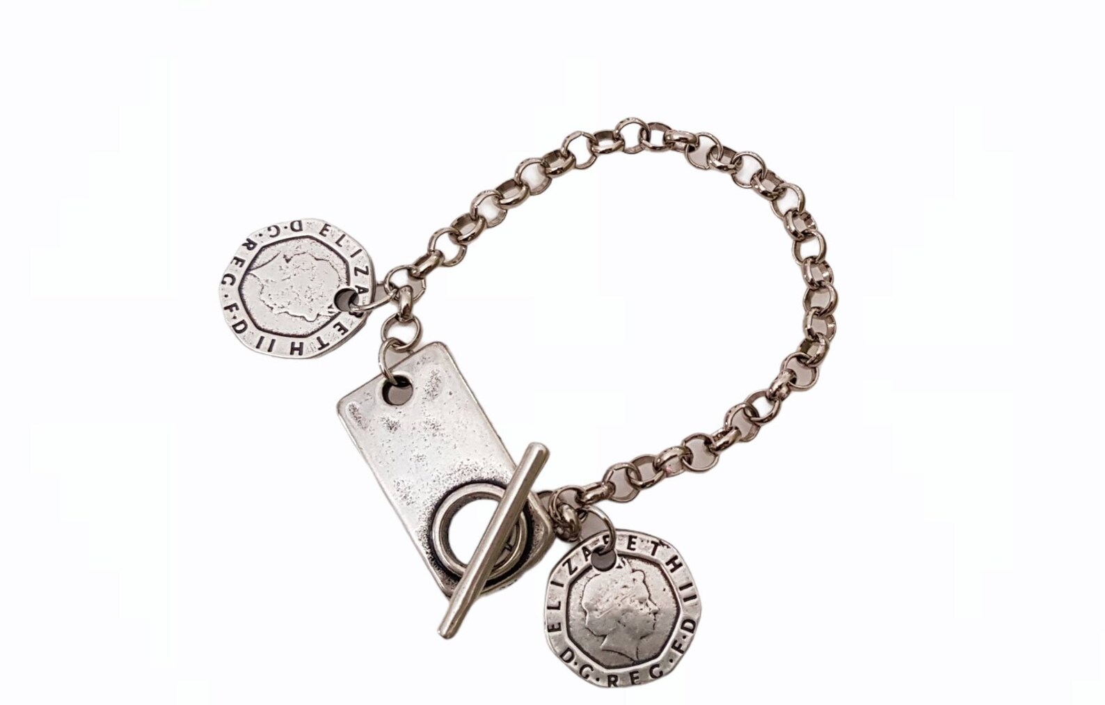 Silver Chunky Chain Bracelet Silver Toggle Bracelet Silver - Etsy