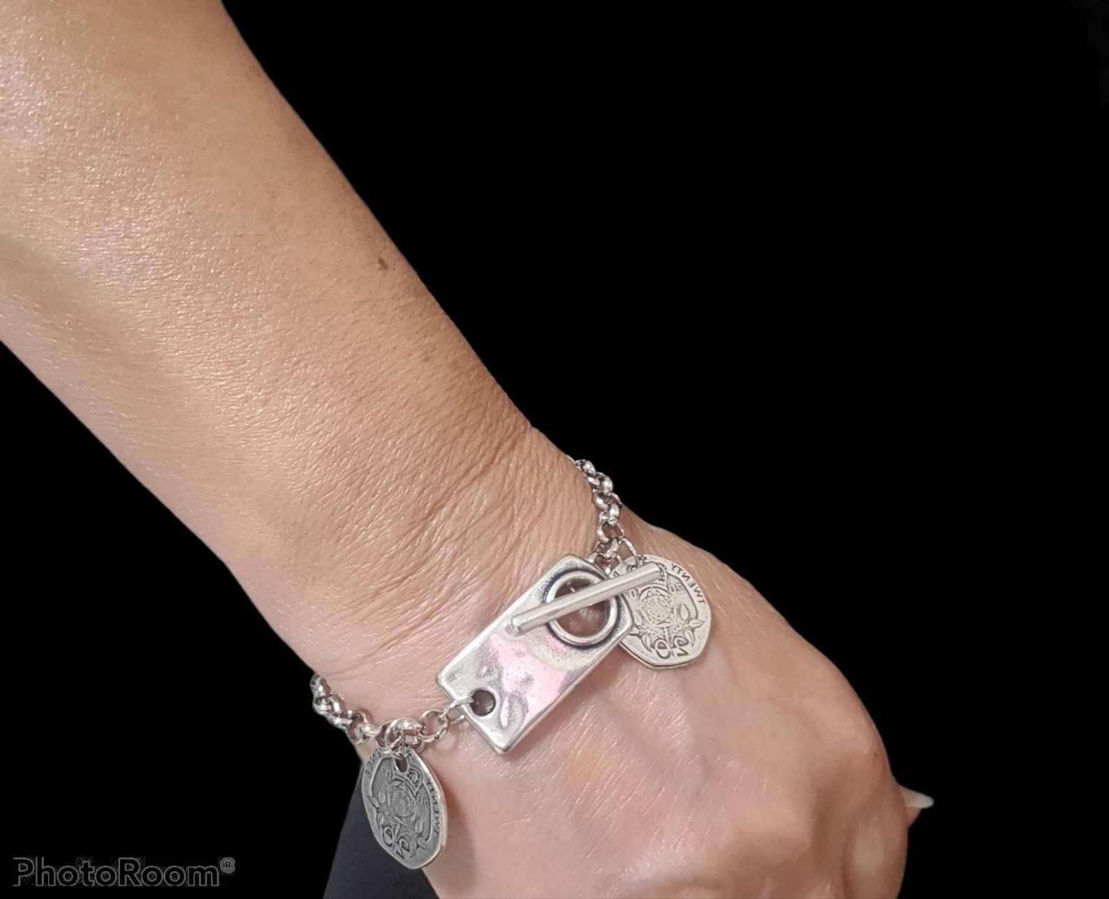 Silver Chunky Chain Bracelet Silver Toggle Bracelet Silver - Etsy