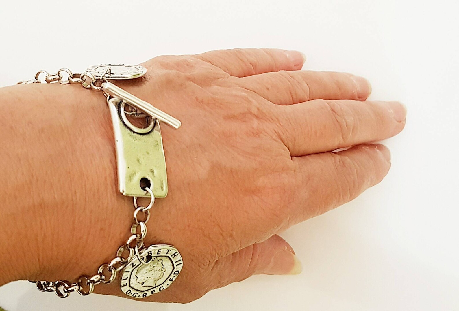 Silver Chunky Chain Bracelet Silver Toggle Bracelet Silver - Etsy