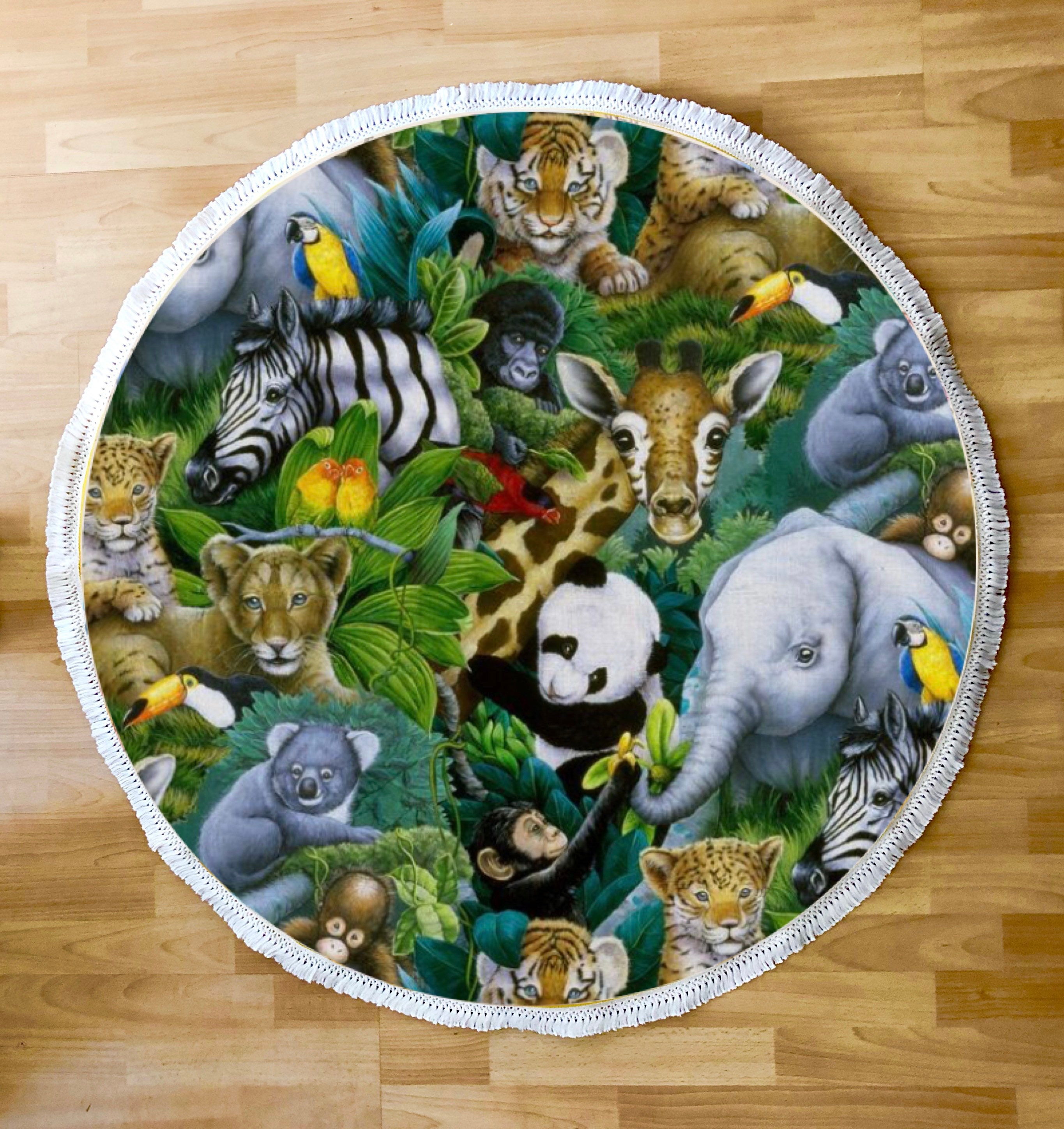 Wild Jungle Animals Rug