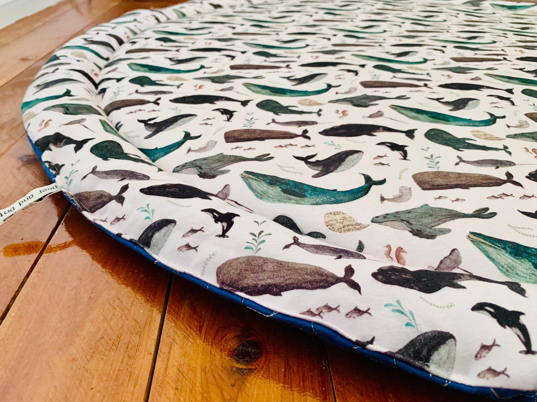 Organic, Sea Creatures, Ocean Theme, Round Baby Play Mat, Sea Print ...