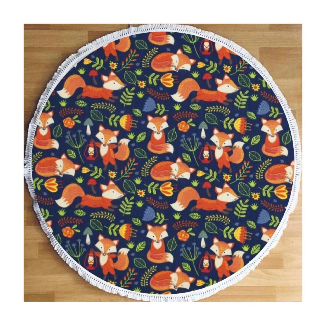 ON SALE! Fox in the Woods Deer and Dot Baby Roundies Round Rug Tummy ...