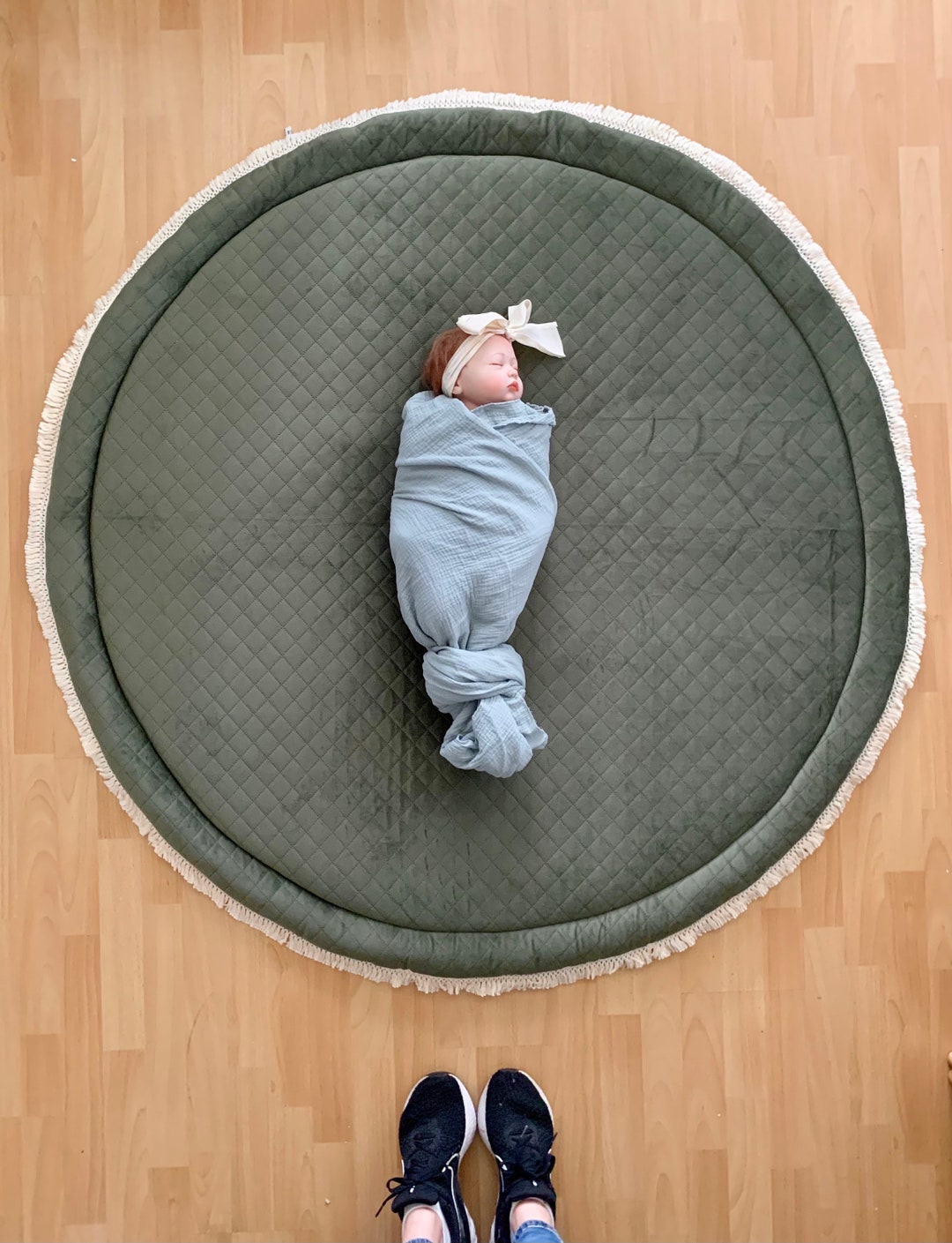 XL Beautiful Green Baby Play Mats Australia, Floor Mat, Quilted Play ...