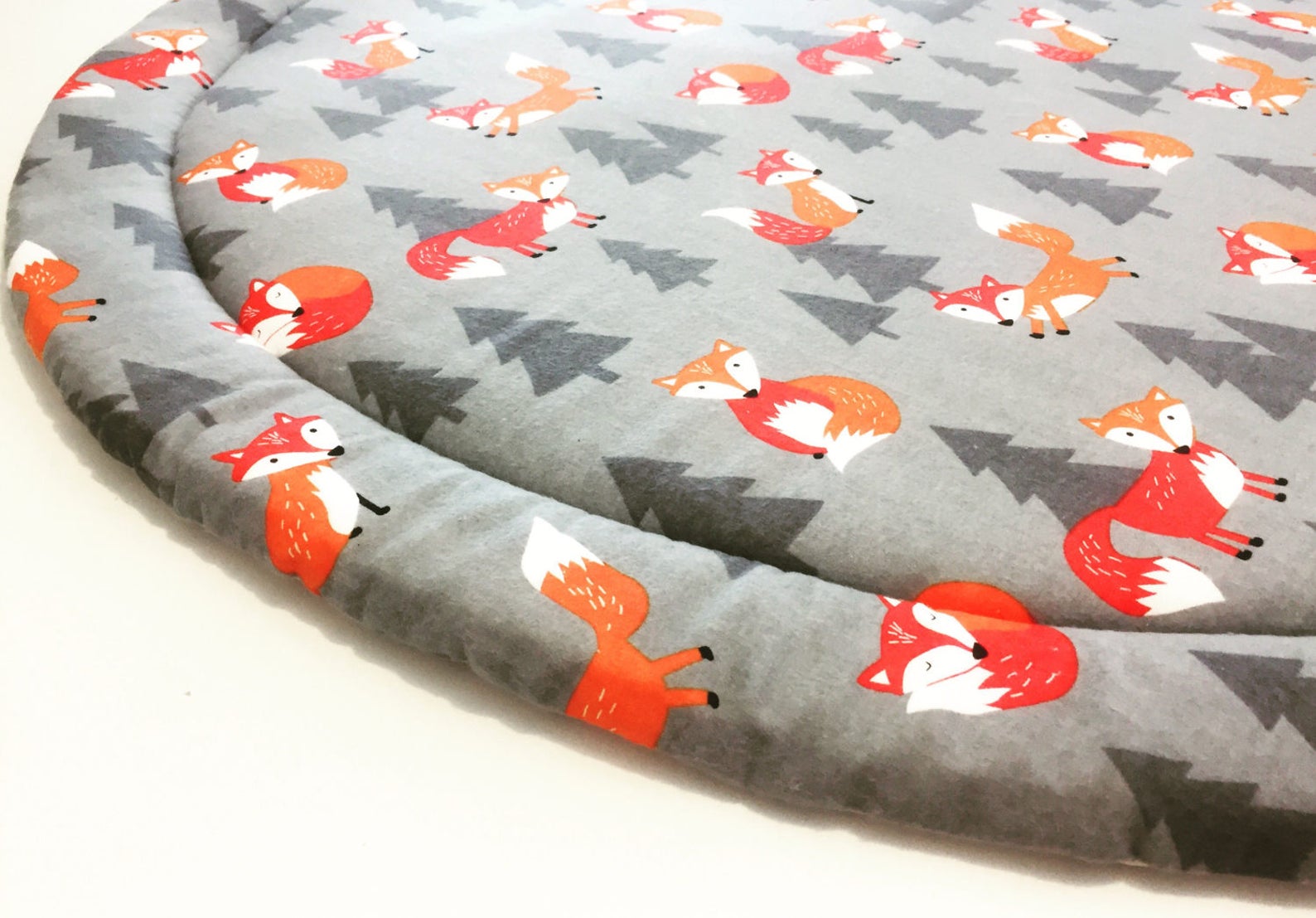 ON SALE Fox in the Woods Deer and Dot Baby Roundies Round Rug - Etsy