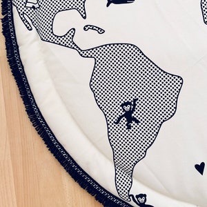 WORLD Map Play Mat BIG Round Mat Teaching Tool World Map - Etsy
