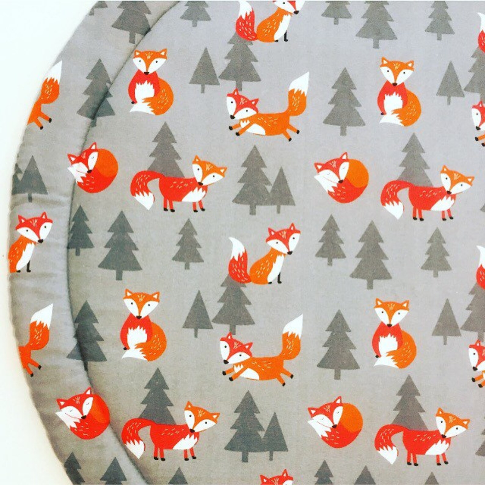 ON SALE Fox in the Woods Deer and Dot Baby Roundies Round Rug - Etsy