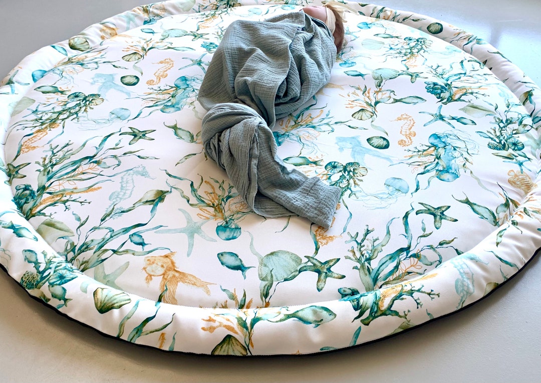 XL, UNDER the SEA Themed Play Mat, Weatherproof, Round Baby Play Mat ...