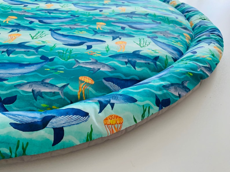 Organic Sea Creatures Ocean Theme Round baby Play Mat Sea | Etsy