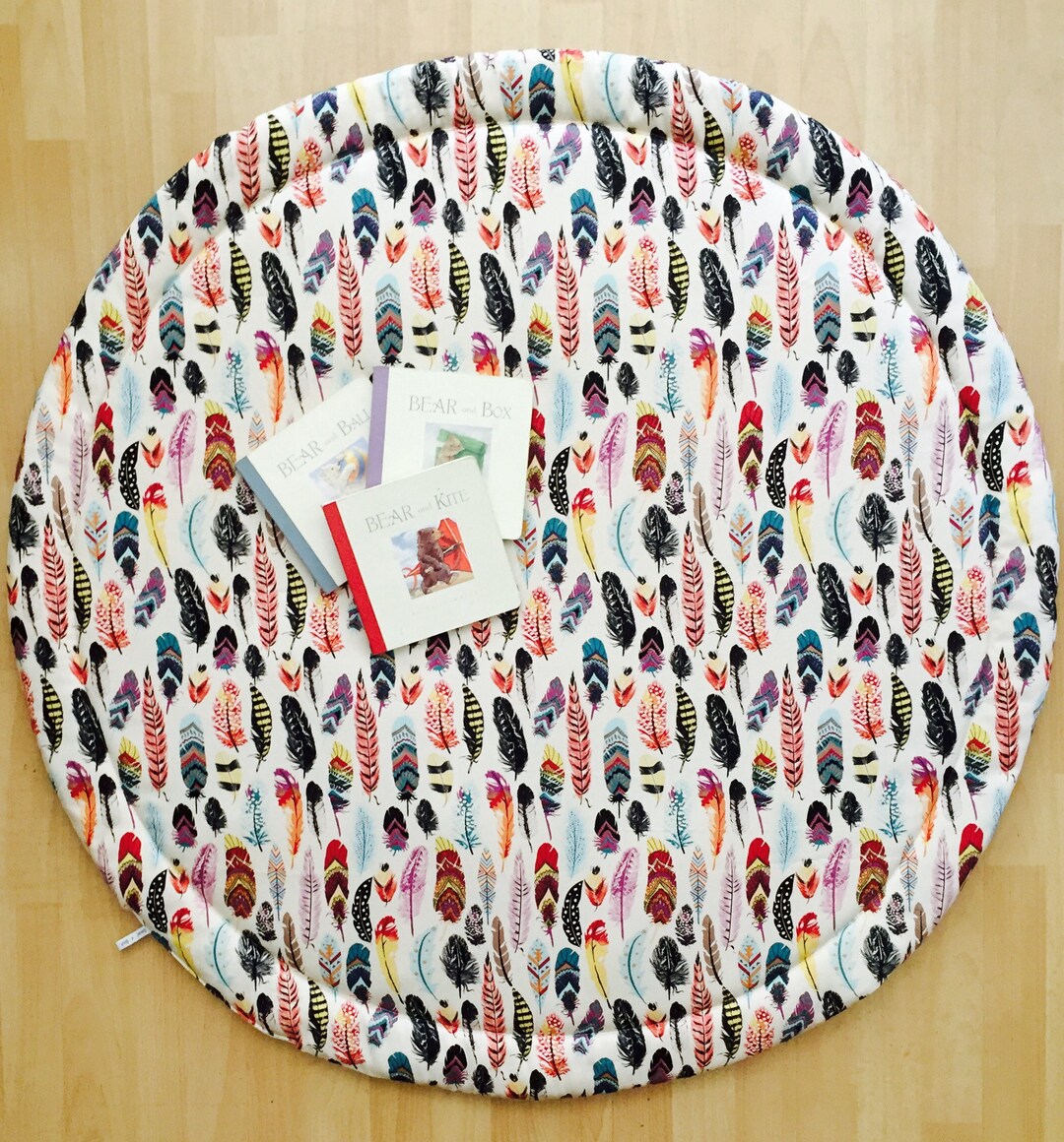 FEATHERS Play Mat, Bohemian, Boho Decor, Feathers Print, Boho Baby ...