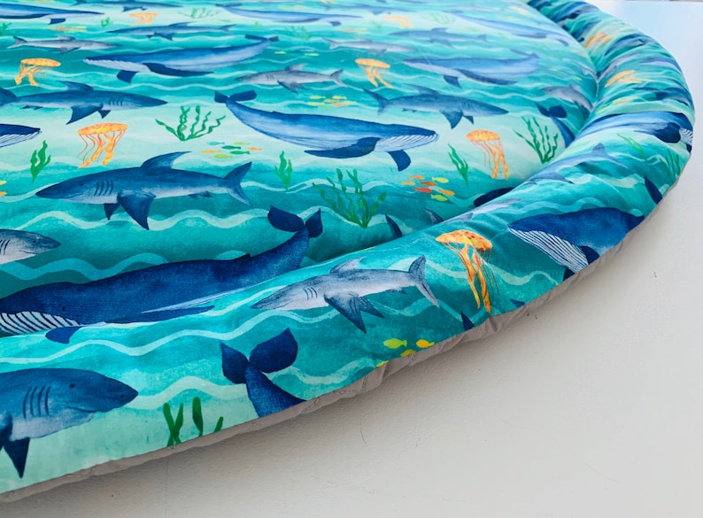 Organic Sea Creatures Ocean Theme Round baby Play Mat Sea | Etsy