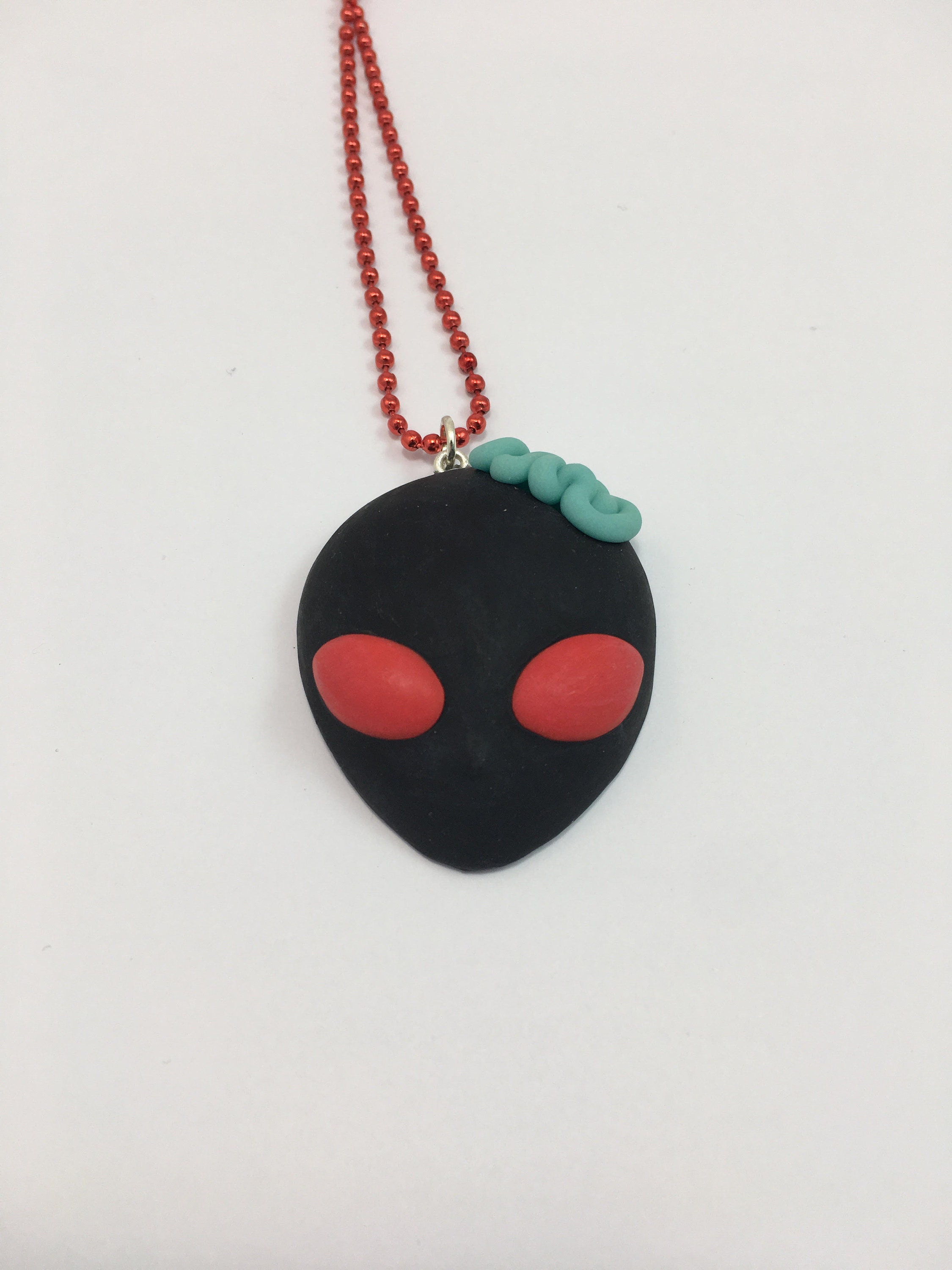 Glow in the Dark Alien Necklace Halloween Necklace Alien - Etsy