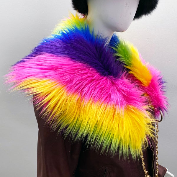 Rainbow Faux Fur - Etsy