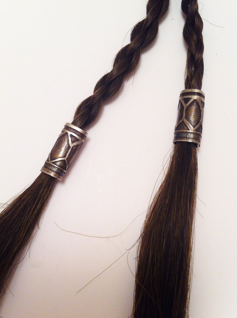 Majestic King Dwarven Braid Hair Bead Etched in Nickel Silver | Etsy