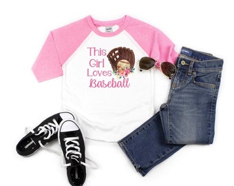 Girl baseball shirt | Etsy