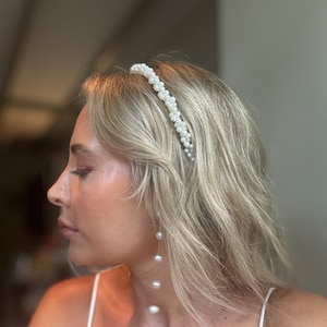 The Madison - Bubble Pearl Twirly Bridal Headband, Mother of the Bride ...