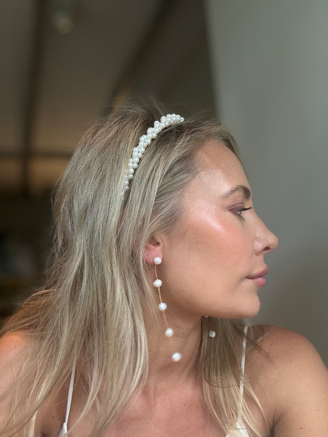 The Madison - Bubble Pearl Twirly Bridal Headband, Mother of the Bride ...