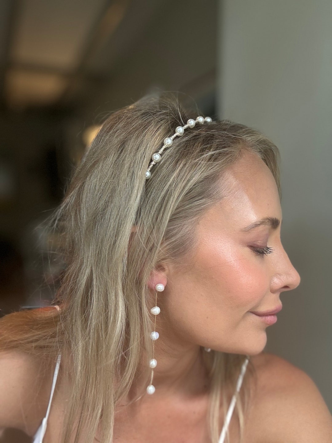 The Alix - Pearl Swirl Bead Wedding Headband Flower Girl Headpiece ...