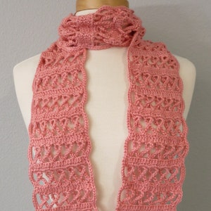 Crochet Pink Ribbon Scarf - Etsy