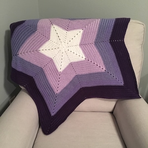 Purple Ombre Crochet Star Baby Blanket - Etsy