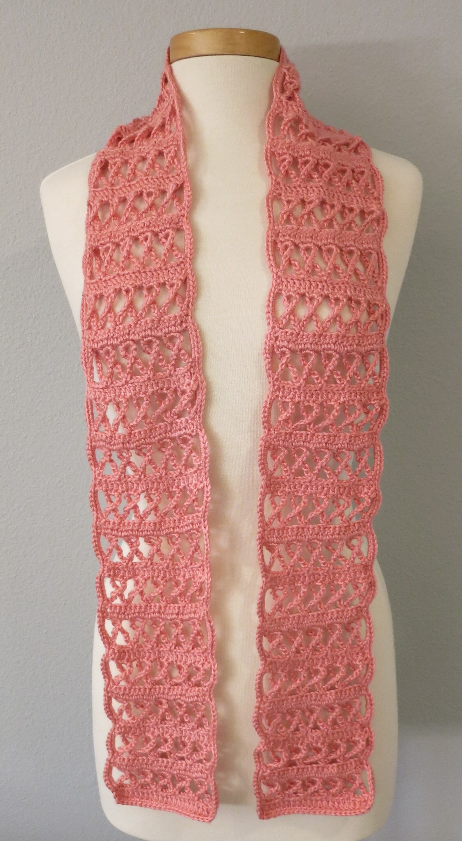 Crochet Pink Ribbon Scarf - Etsy