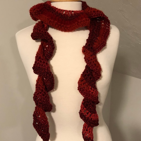 Ruffle Crochet Scarf - Etsy