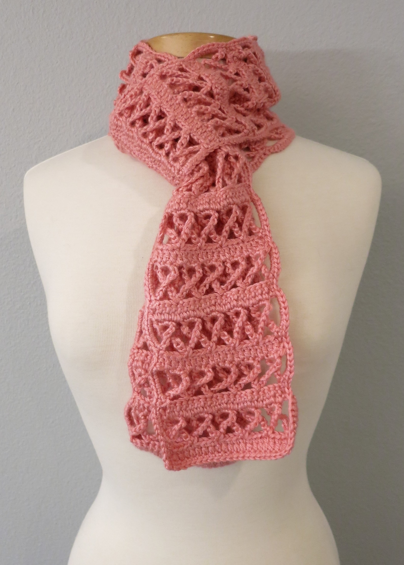 Crochet Pink Ribbon Scarf | Etsy