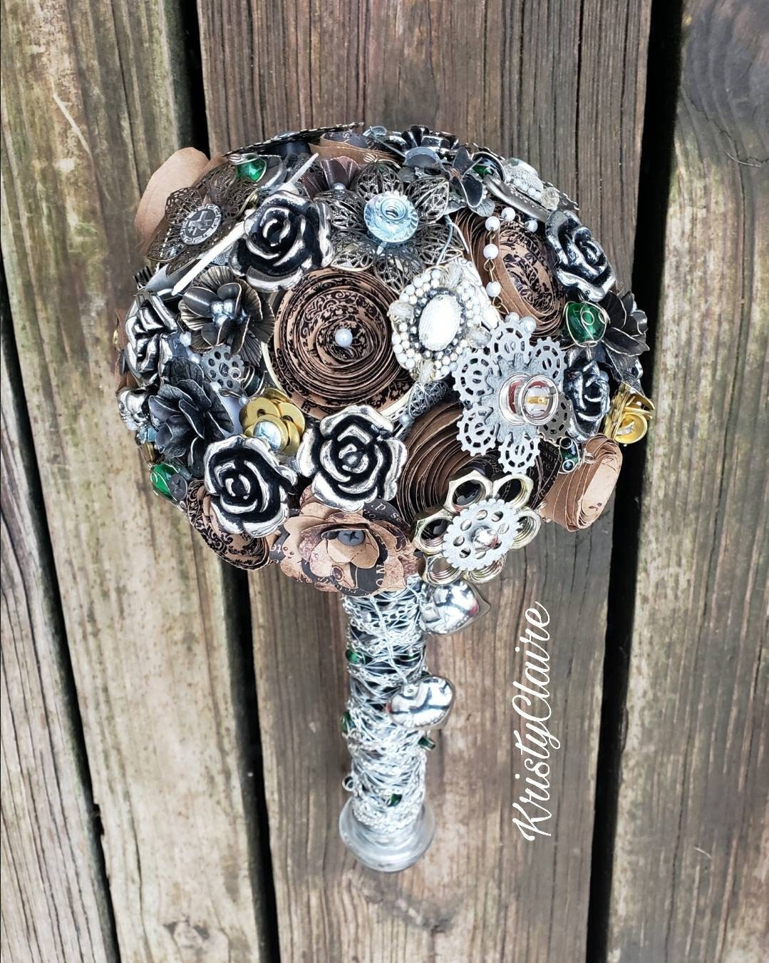 Steampunk Bridal Bouquet, Metal, Cog, Mechanic, Machine, Wire, Cog ...