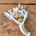 Antler Boutonniere With Dried Babysbreath, Daisy Buds, and Pampas Grass ...
