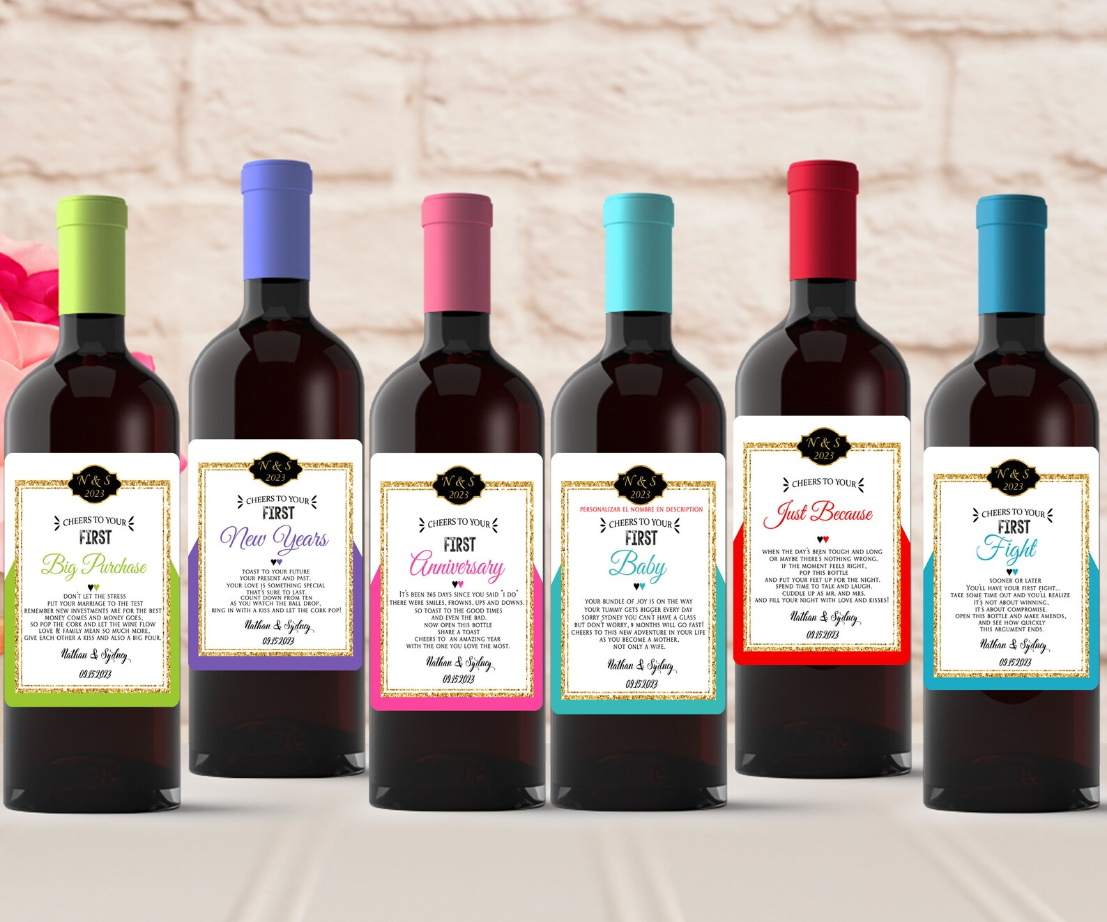 Personalized Wedding Milestone Wine Label Wedding Gifts - Etsy