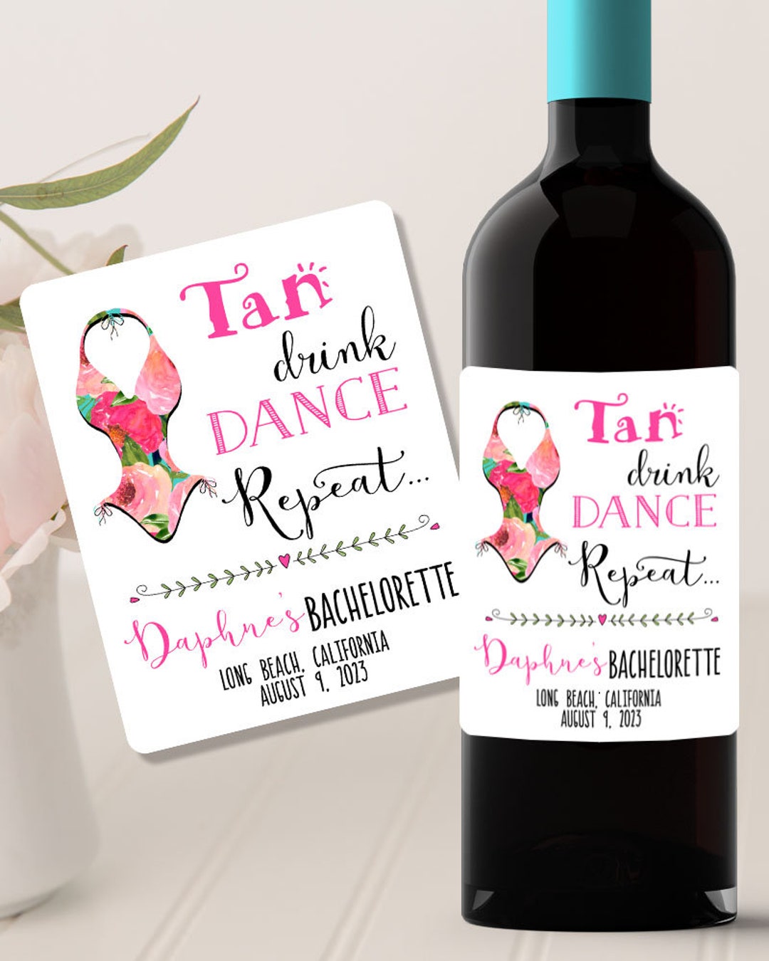 PRINTED Custom Bachelorette Party Wine Label, Funny Bachelorette Wine ...