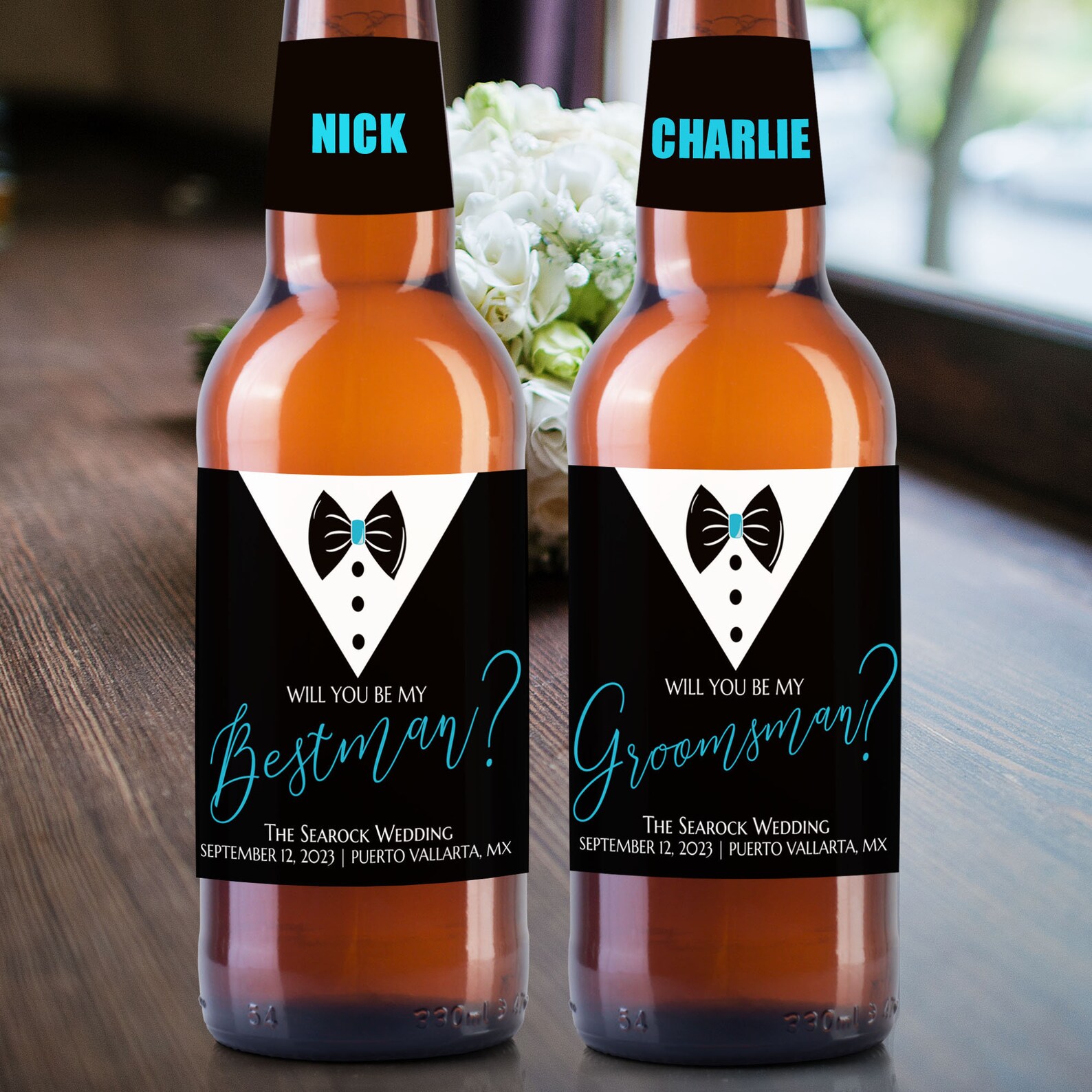 PRINTED Custom Proposal Beer Bottle Label Be My Groomsman - Etsy
