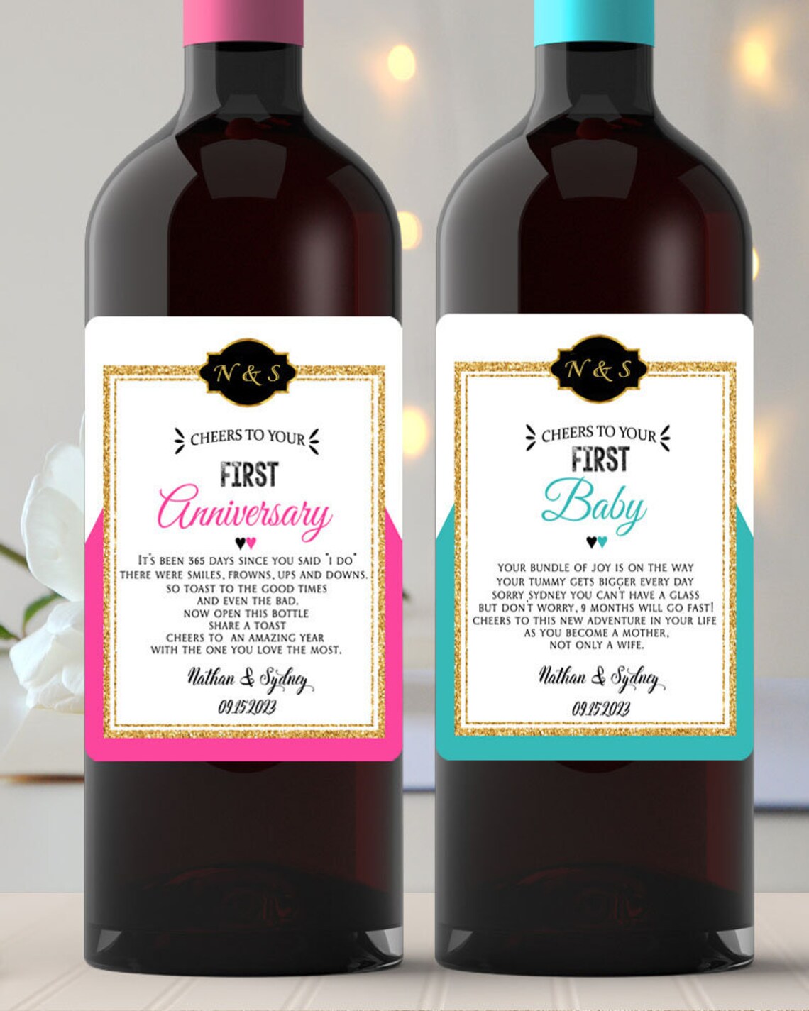Personalized Wedding Milestone Wine Label Wedding Gifts - Etsy