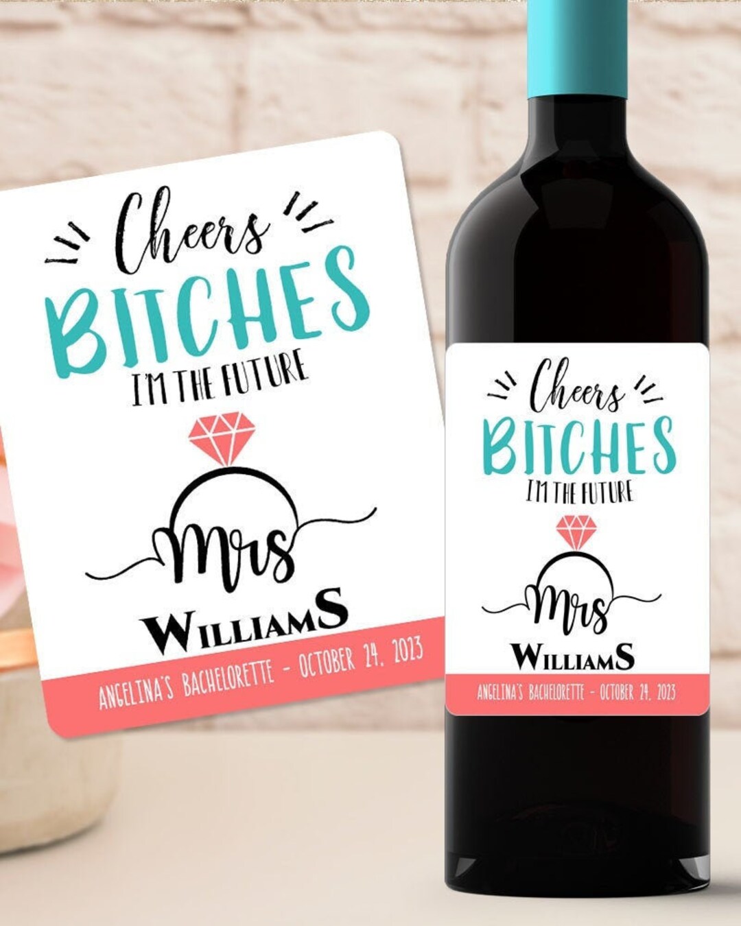 PRINTED Personalized Bachelorette Party Wine Label Funny - Etsy UK