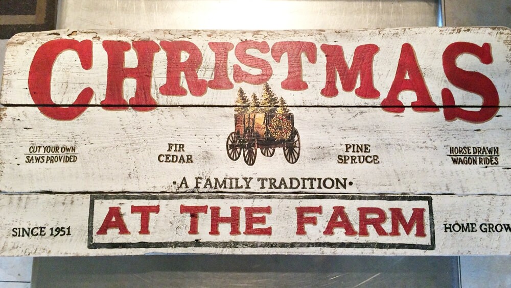 Christmas Sign, Christmas Barn Wood Sign, Christmas at the Farm ...