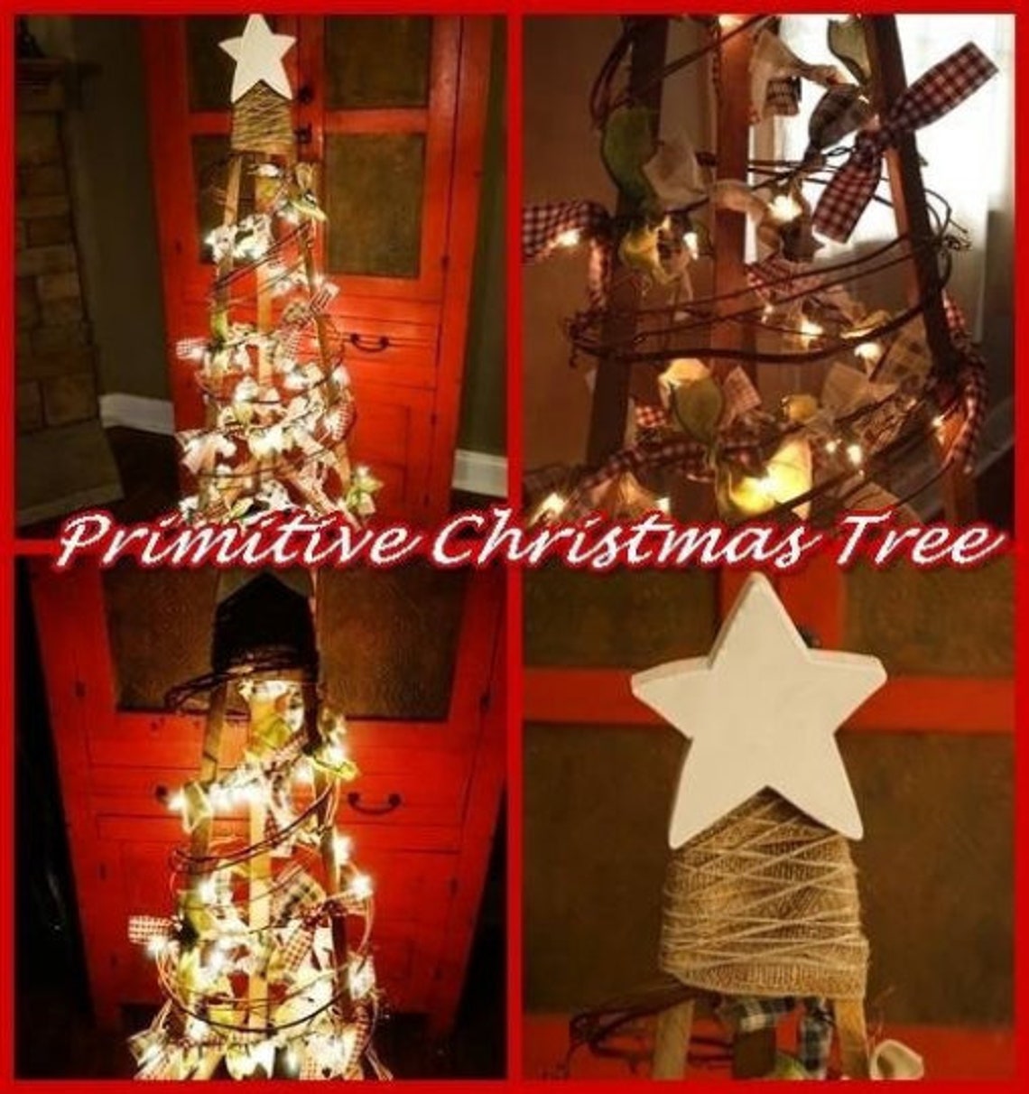 36 Christmas Tree, Primitive Christmas Tree, Christmas Decoration ...