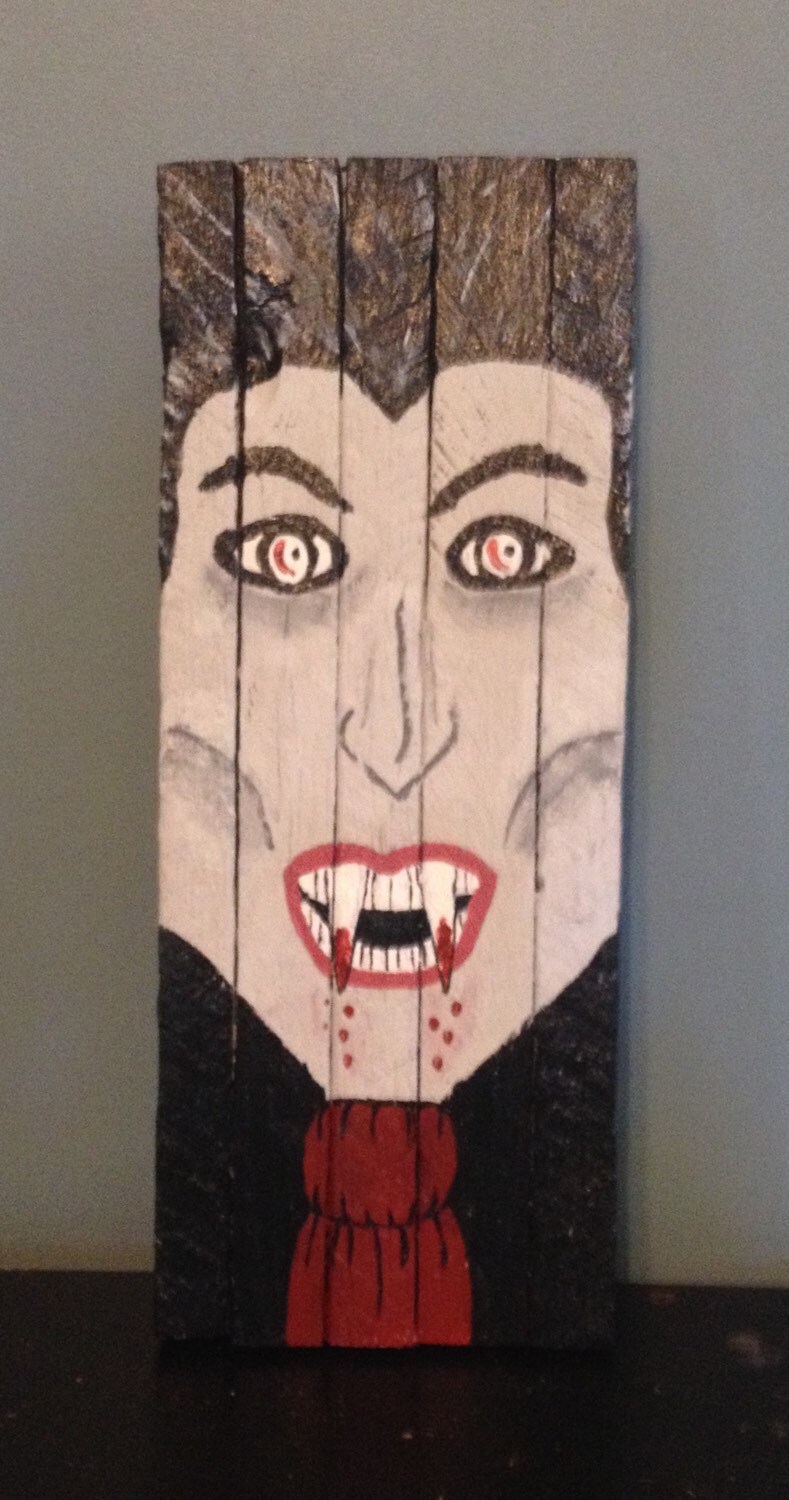 Halloween Decoration, Wooden Halloween Signs, Wood Vampire, Wood Witch ...