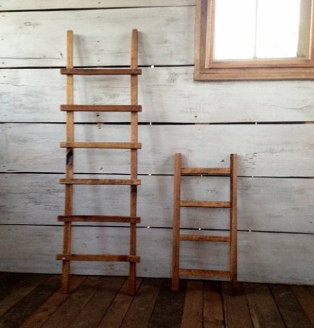 Wood Ladder, Wooden Ladder, Quilt Ladder, Blanket Ladder, Rustic Ladder ...
