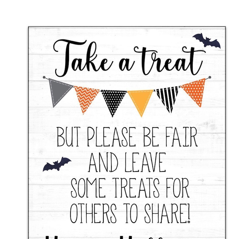 Trick or Treat Sign - Etsy