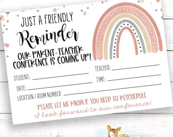 Parent Teacher Conference Reminder Note - Communication Folder - Parent ...