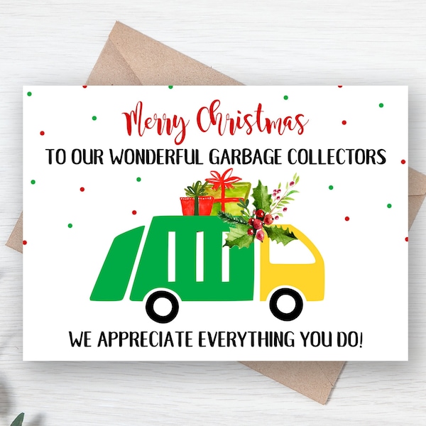 Garbage Truck Christmas Printable - Etsy