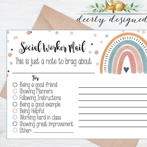 Social Worker Mail Positive Praise Affirmation Report - Etsy