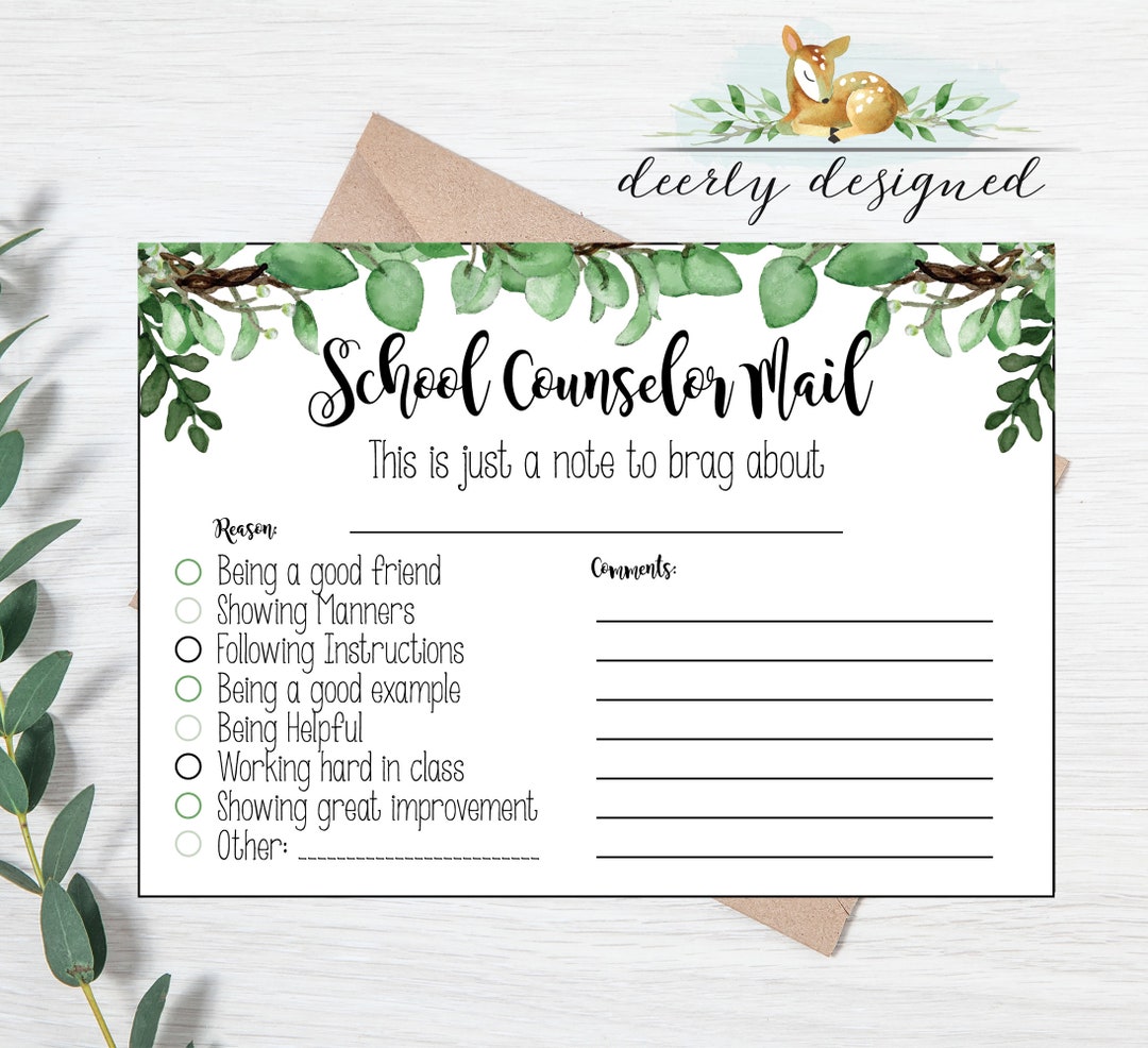 School Counselor Mail - Gender Neutral Note From the Counselor - Report ...