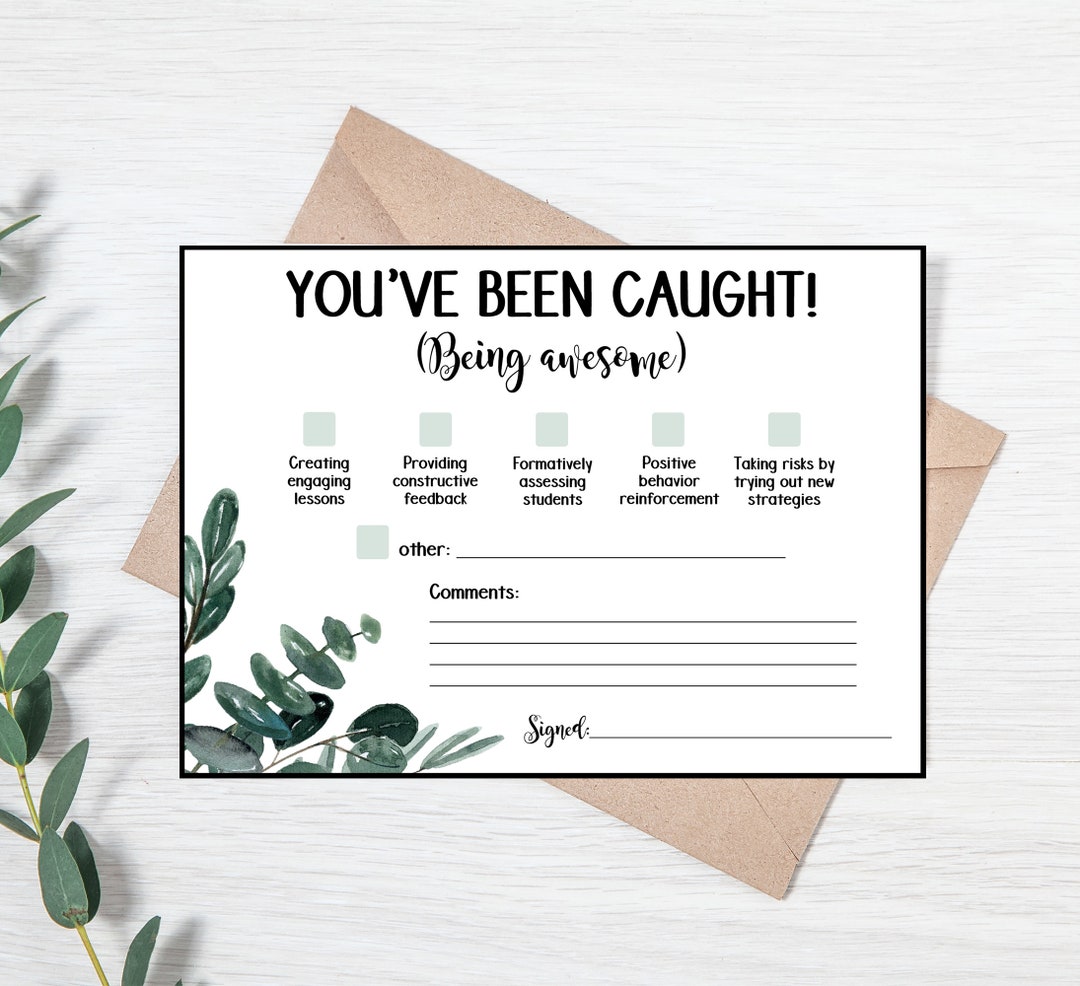 Teacher Feedback Card - Teacher Positive Affirmation - Teacher ...